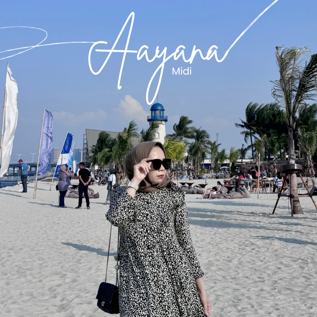 Jual FhanzaProject - Aayana Midi Dress Long Tunic Rayon Premium Busui ...