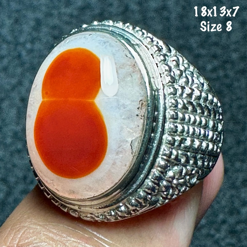Jual Cincin Batu Akik Natural Baturaja Ice Angka 8 Merah Kristal (asli ...