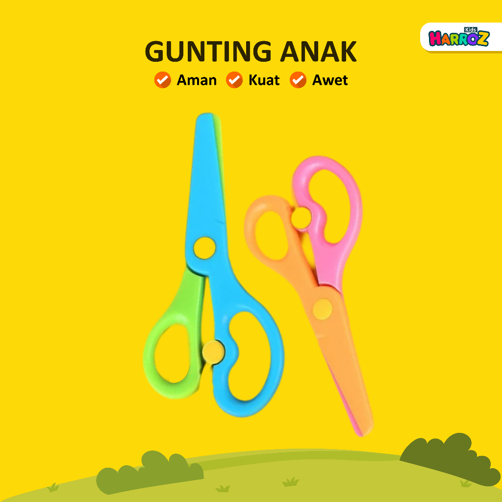Jual Gunting Tangan Gunting Kertas Anak Warna Karakter Polos Ujung ...