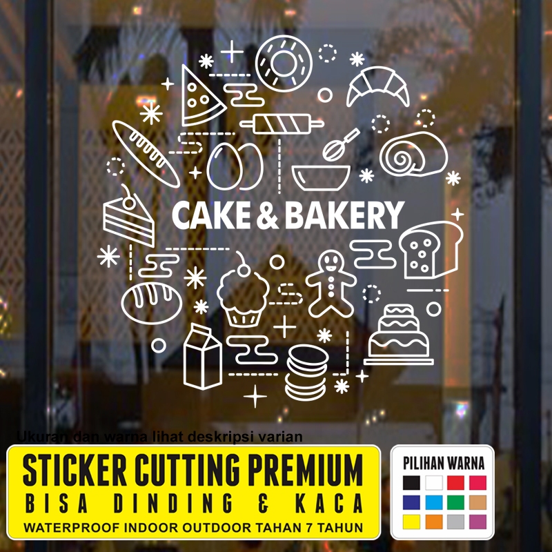 Jual Sticker Toko Kue Roti untuk Kaca dan Dinding Cake Bakery Shop ...