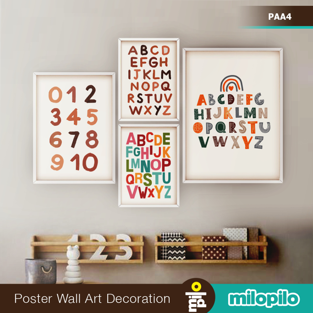 Jual Poster Edukasi Anak, Tema Angka, Nomor, Huruf Alphabet dan Huruf ...