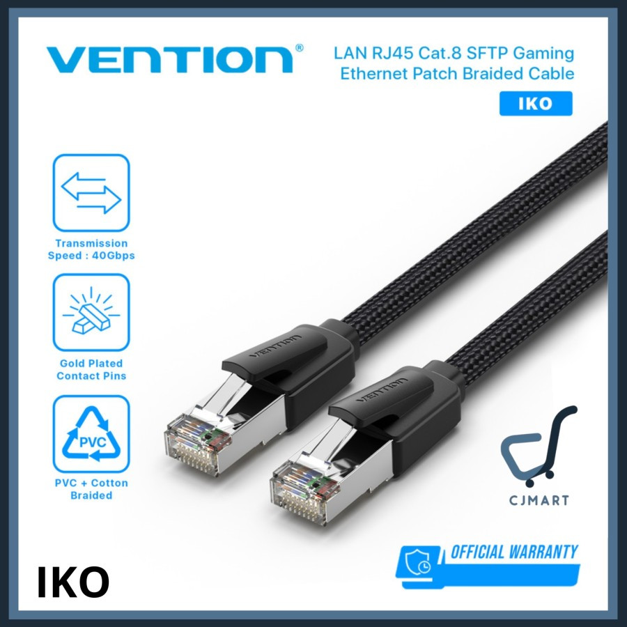 Jual Vention Kabel Lan Cat8 RJ45 SFTP Gaming Patch Ethernet | Shopee ...