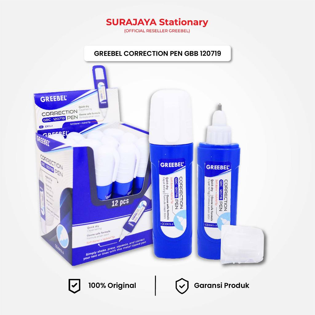 Jual Correction Pen Tip Ex Cair Penghapus Pulpen Tip-ex Greebel GBC ...