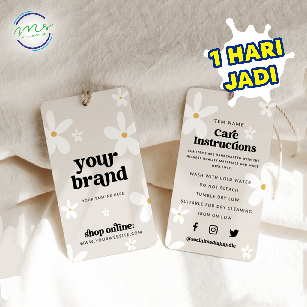Jual Label Hangtag Baju / Hang Tag Baju / Hang Tag Custom / Hang Tag ...