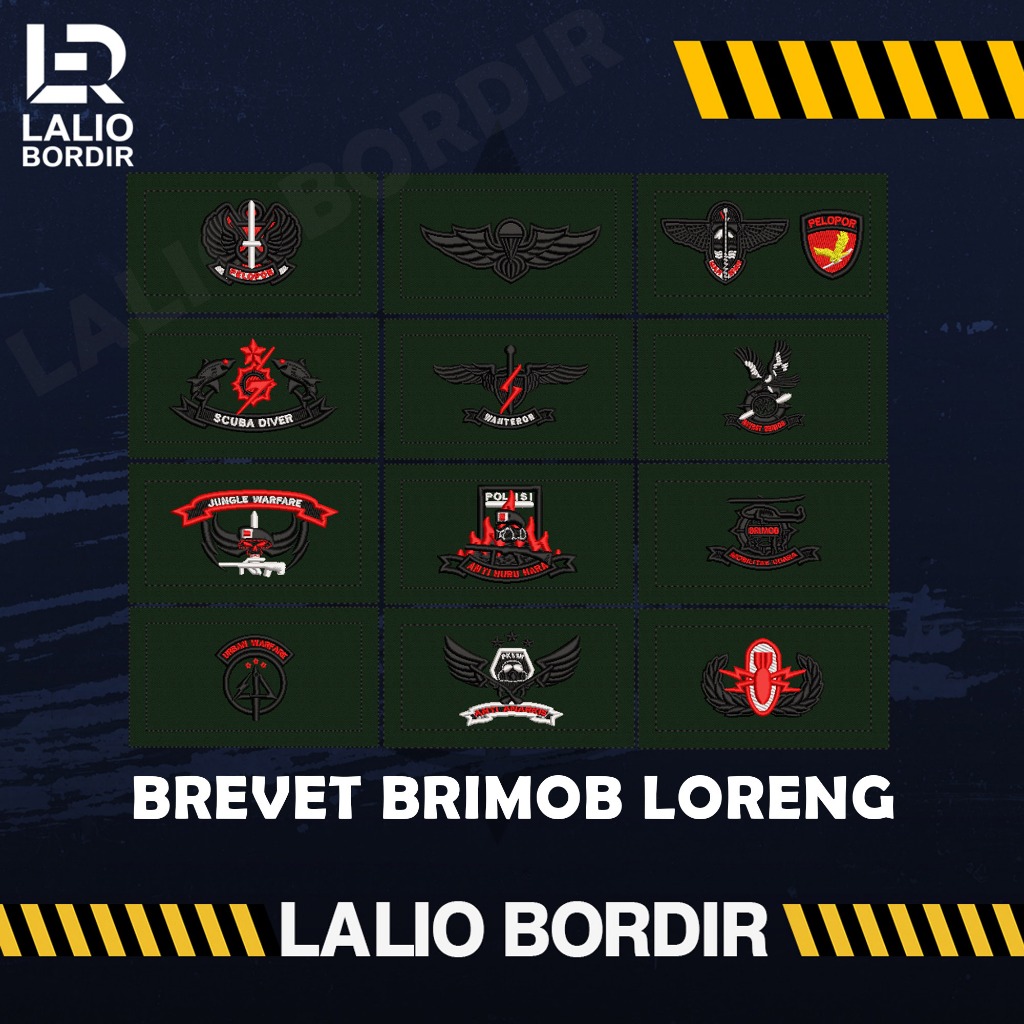 Jual BREVET BORDIR WING BRIMOB PDL LORENG | Shopee Indonesia