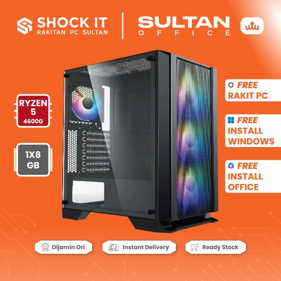 Jual PC RAKITAN | RYZEN 5 4600G | 8GB | OFFICE | Shopee Indonesia
