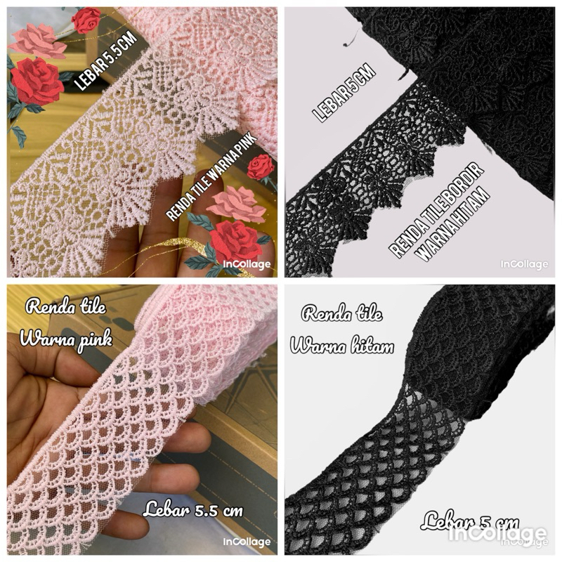 Jual per meter renda tile lebar dan warna sesuai varian yang tersedia ...