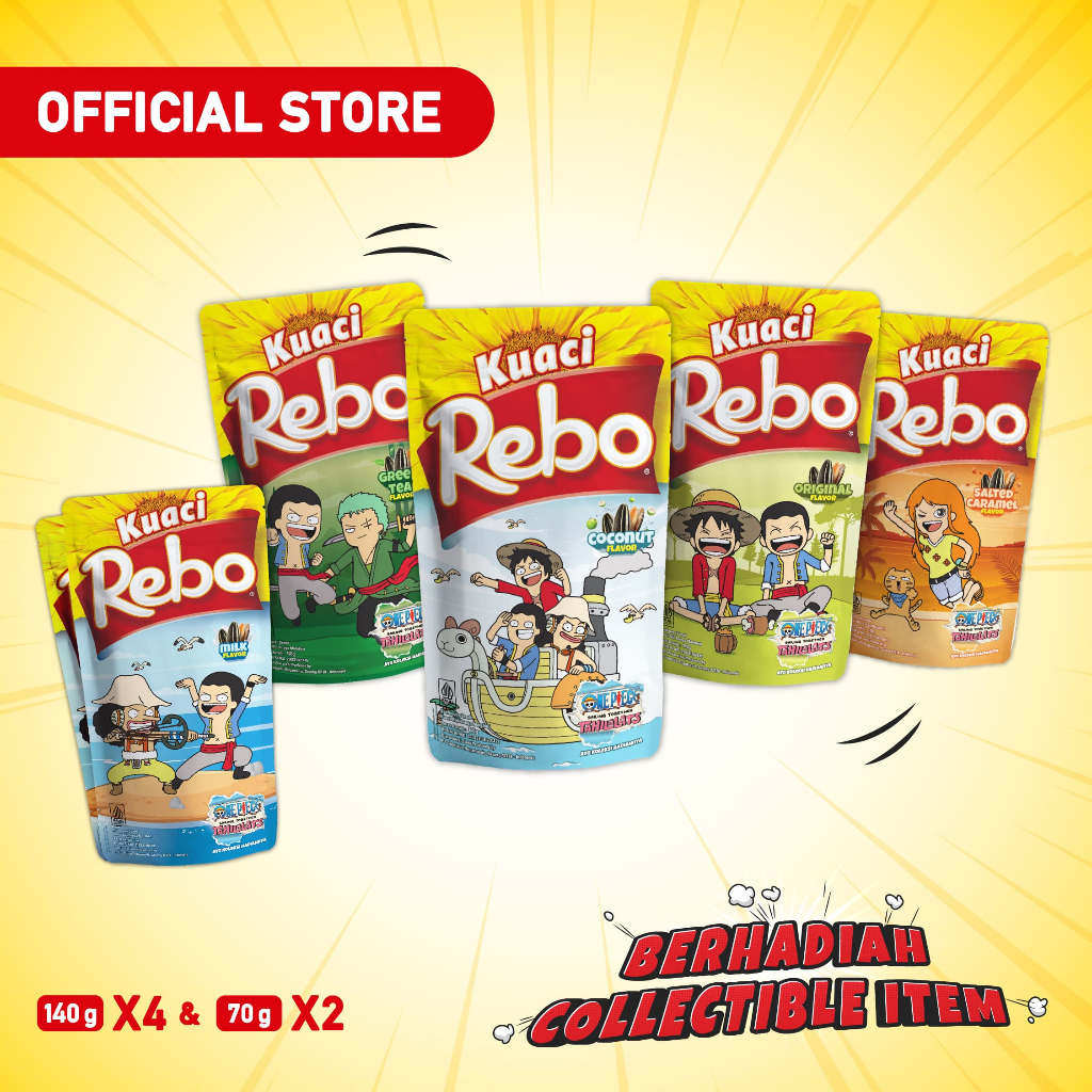 Jual Rebo Kuaci x One Piece Bundling 6 PCS - Rasa Original, Green Tea ...
