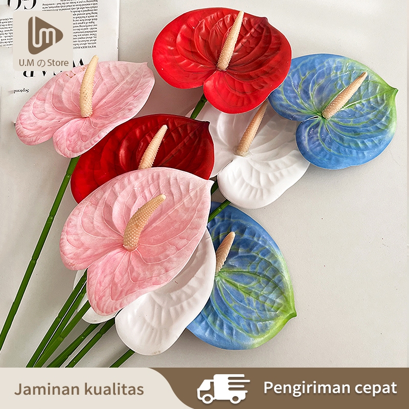 Jual bunga artificial Anthurium Kuping Gajah Jumbo bunga hias plastik ...