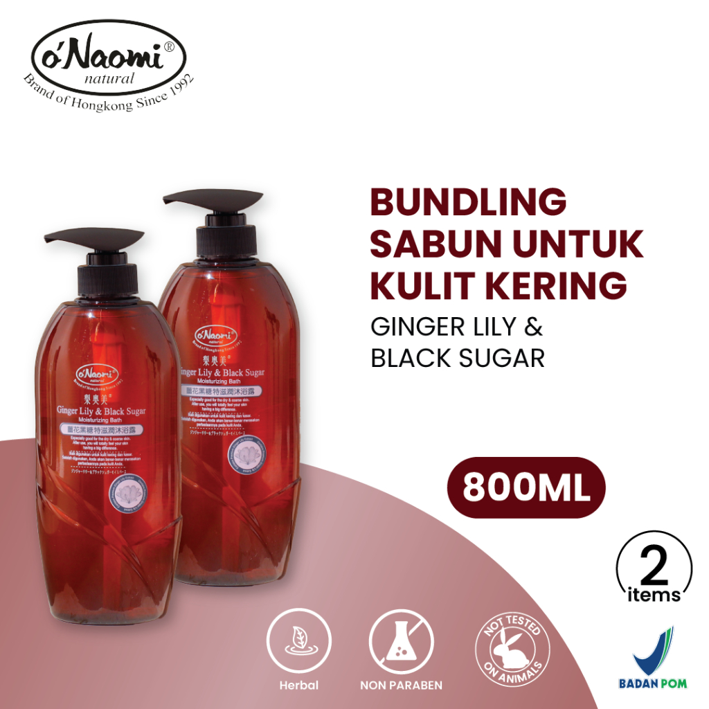 Jual BUNDLING 2pcs o’Naomi Ginger Lily & Black Sugar Moisturizing Bath ...