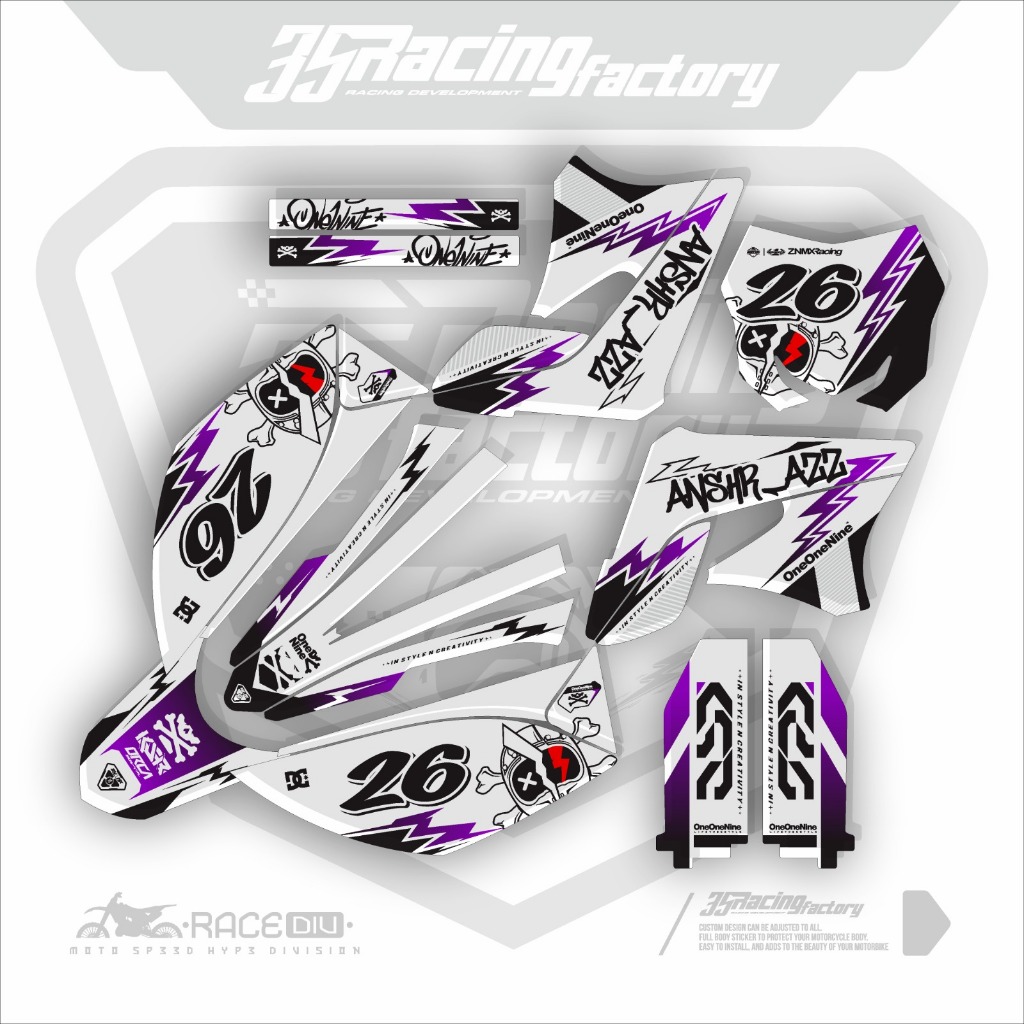 Jual DECAL KLX OLD DTRACKER FULL BODY / DECAL KLX SUPERMOTO BISA CUSTOM ...