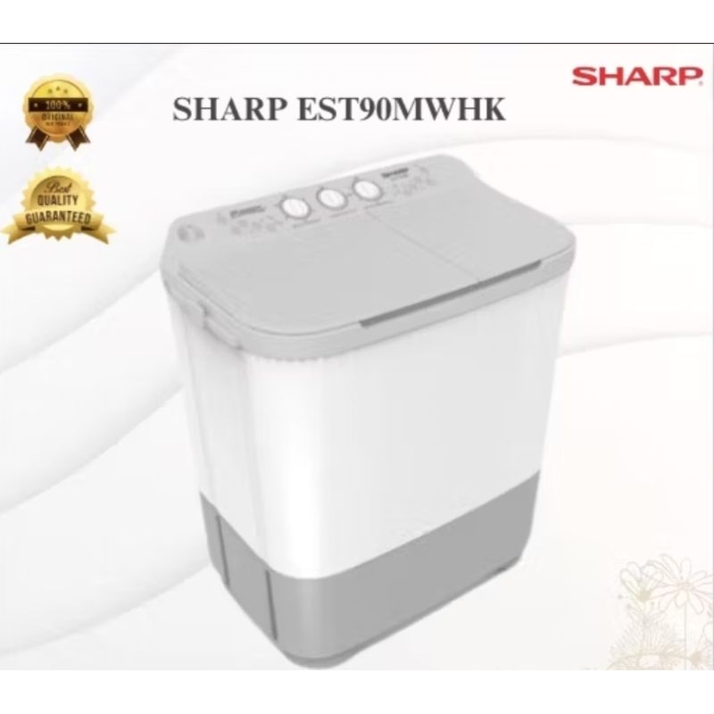 Jual MESIN CUCI SHARP 9KG 2 TABUNG ES-T90MW HK | Shopee Indonesia