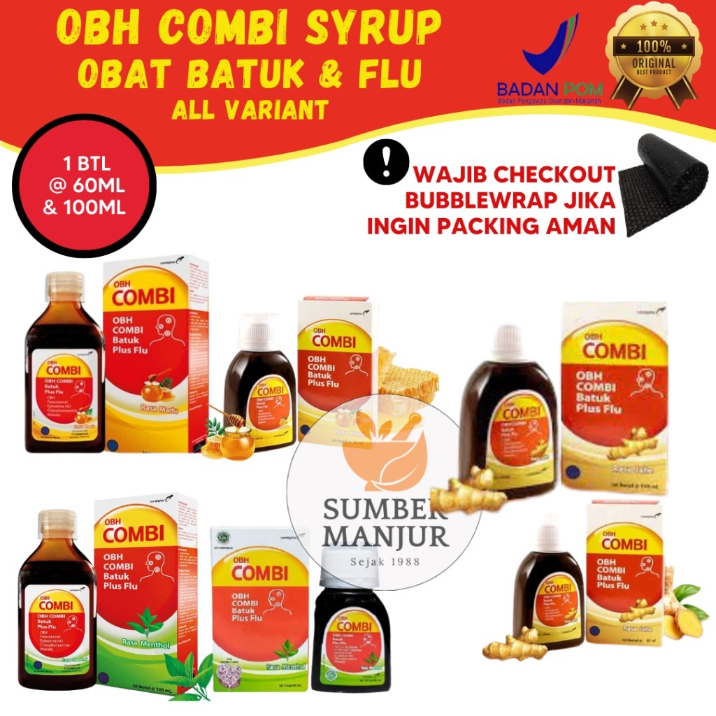 Jual OBH COMBI BATUK FLU ALL VARIAN 60ML GRATIS PACKING BUBLEWRAP ...