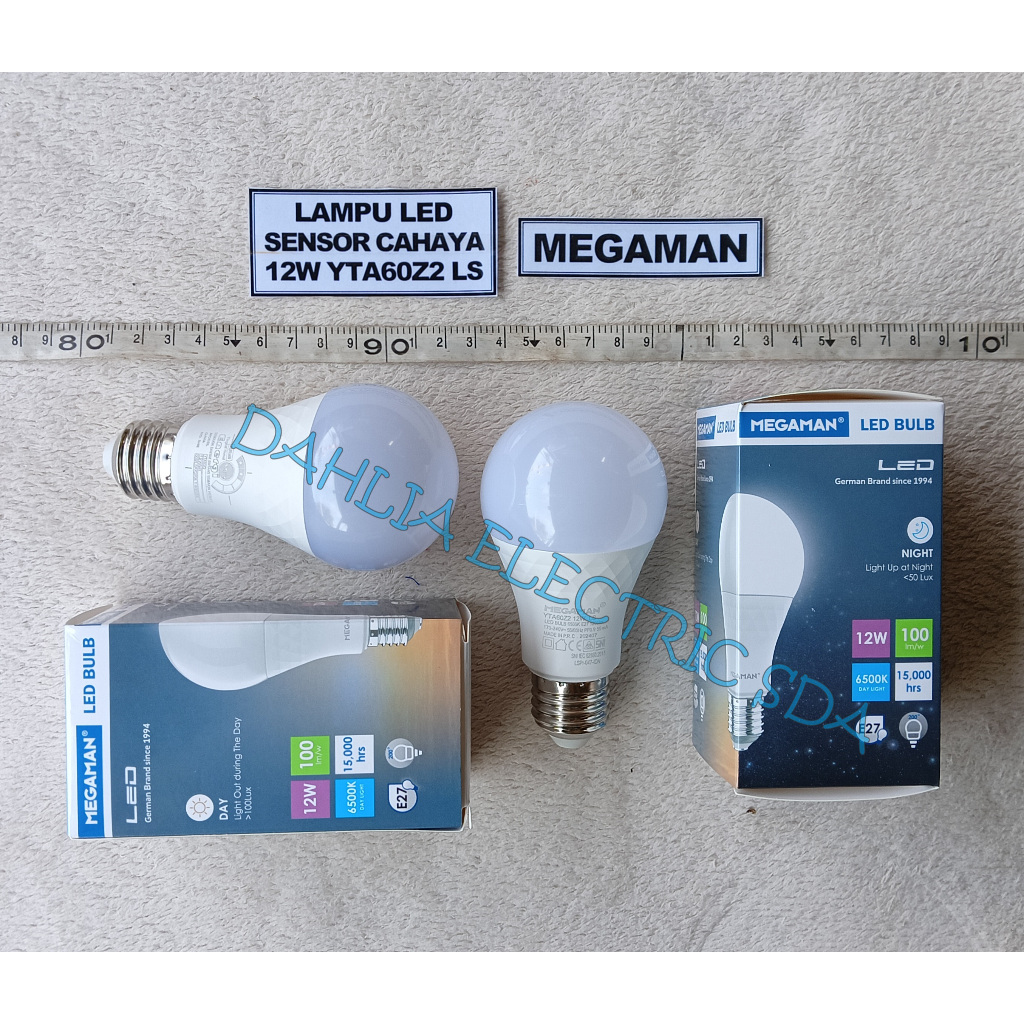 Jual LAMPU LED SENSOR CAHAYA 12W MEGAMAN YTA60Z2 LS | Shopee Indonesia