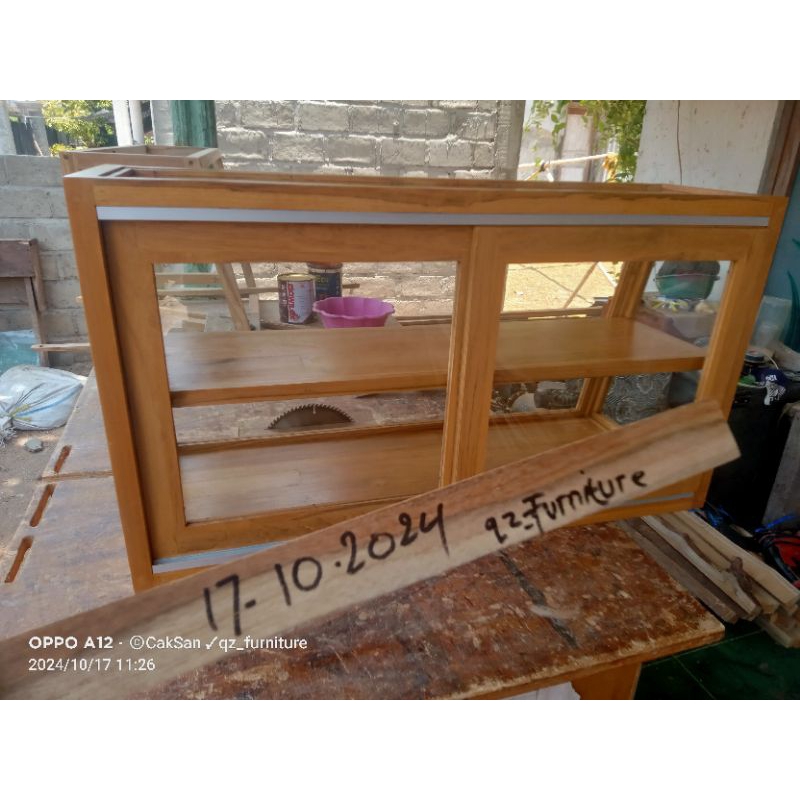 Jual Etalase Kayu Jati/Etalase makanan/Etalase Roti/Etalase Bakso ...