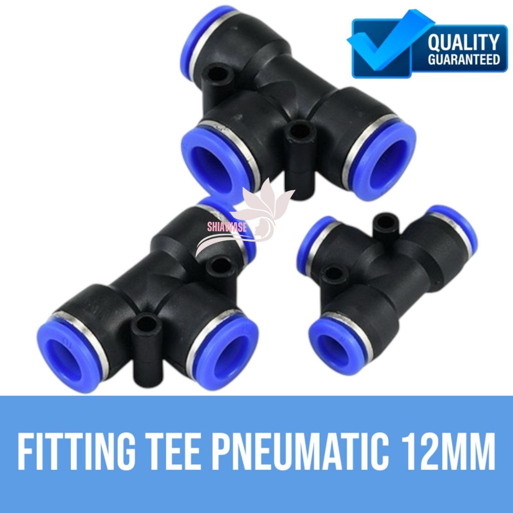 Jual TEE 12MM FITTING PNEUMATIC TEE selang 12mm x 12mm x 12mm | Shopee ...