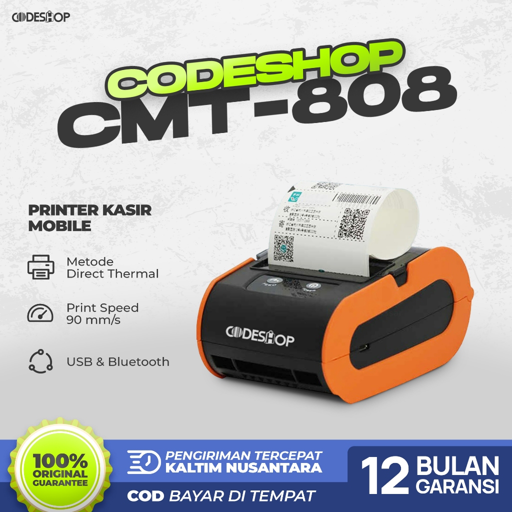 Jual Printer Resi Portable Codeshop CMT-808 USB+Bluetooth Mini Mobile ...