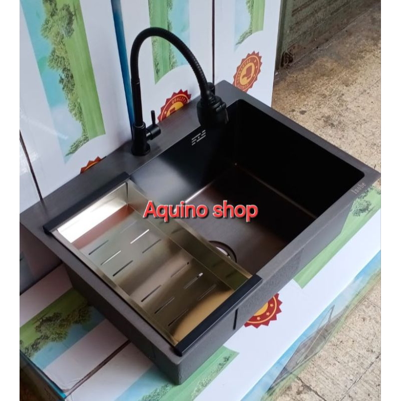Jual INOBE kitchen sink 1 lubang 6045 paket keran flexibel(wastafel ...