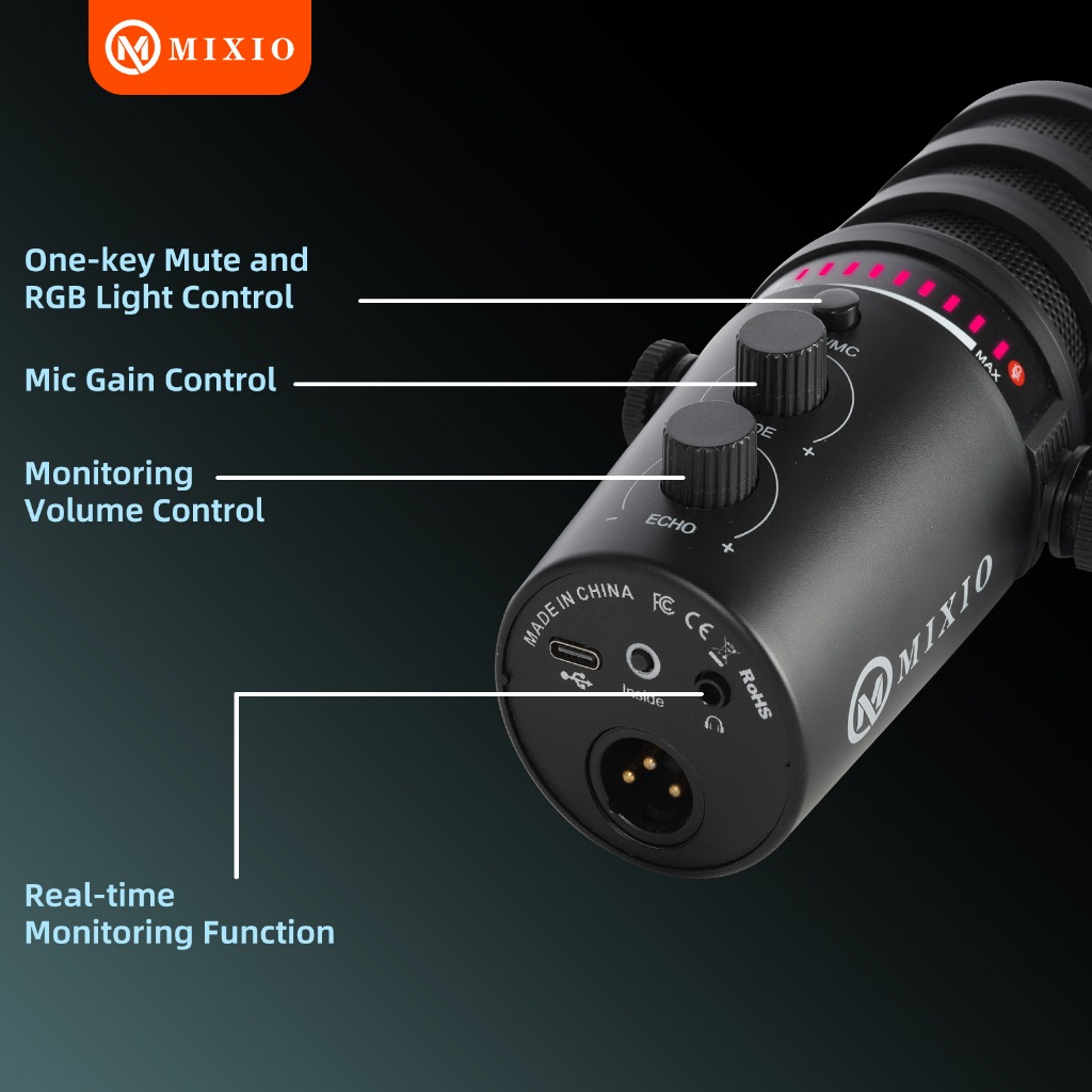 Jual MIXIO TL-H2 Condenser Microphone USB Type-C XLR with Noise ...