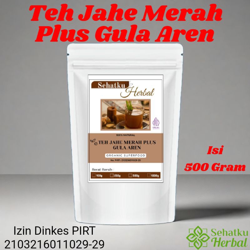 Jual Teh Jahe Merah Gula Aren Plus Habbatussauda Isi 1Kg : Teh Jahe ...
