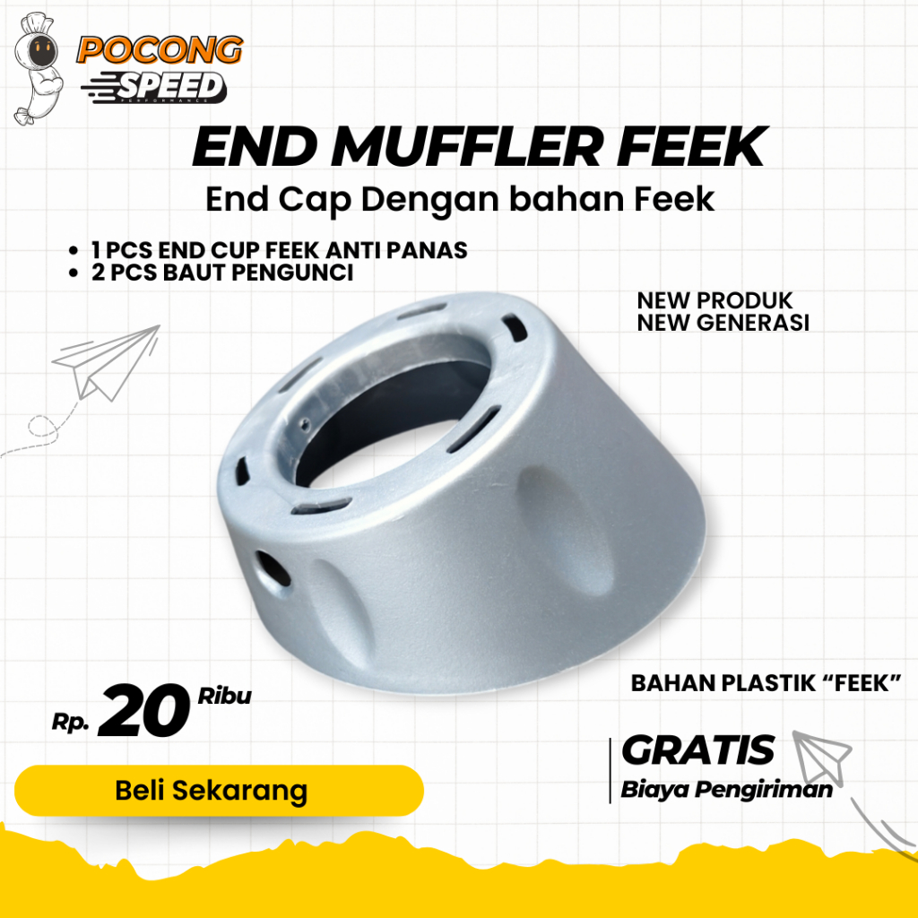 Jual MUFFLER CROMEE BAHAN PLASTIK ANTI PANAS END MUFFLER END CUP ...