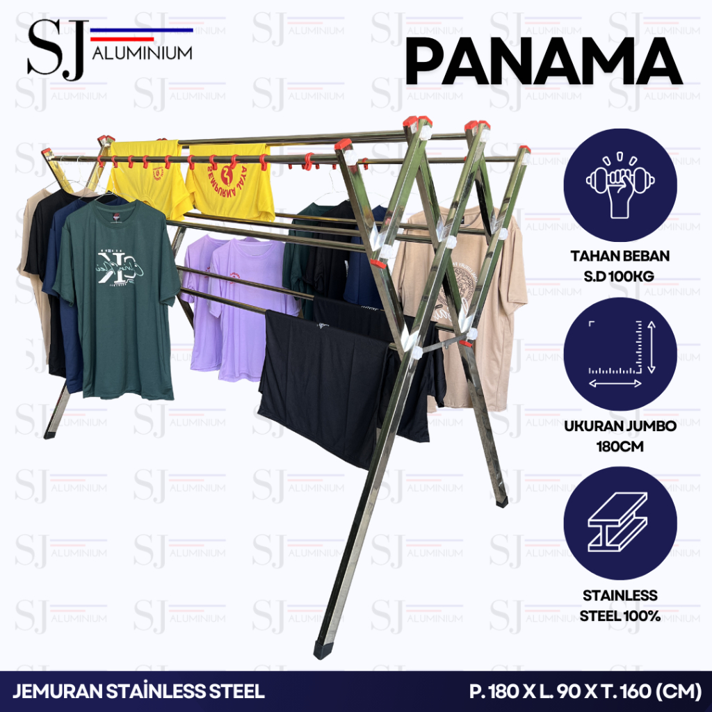 Jual Jemuran Stainless Steel Jumbo PANAMA - Jemuran Baju / Pakaian / Rak Handuk - Jemuran Bayi ...