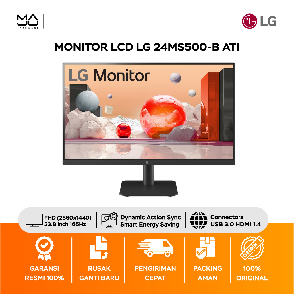 Jual Monitor LG 24MS500-B 24'' FHD monitor with AMD FreeSync 100Hz ...