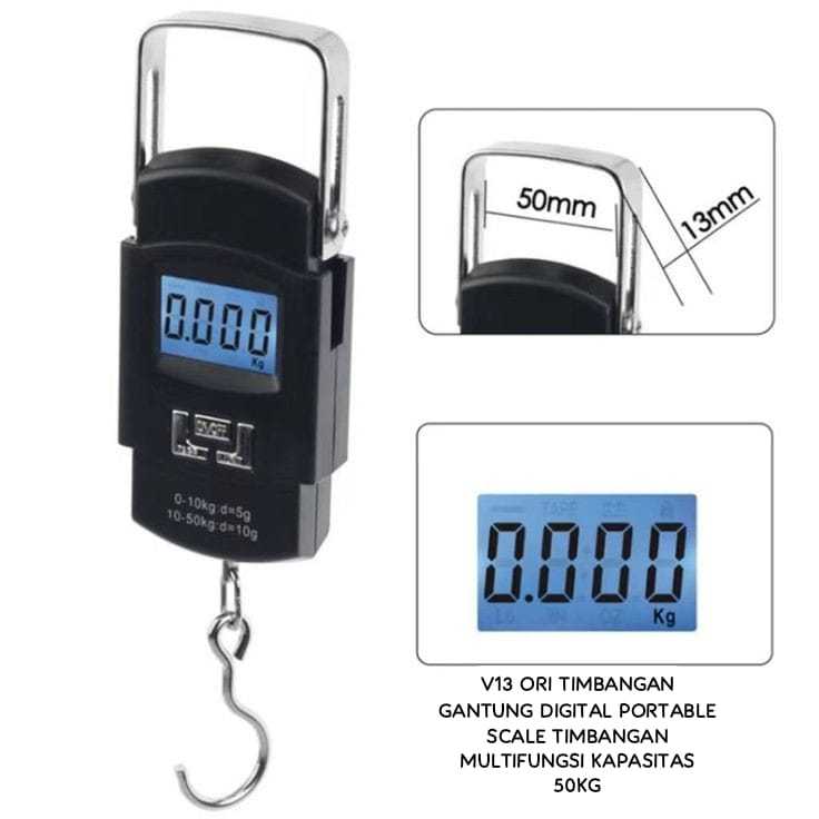 Jual V13 ORI TIMBANGAN GANTUNG 50 KG DIGITAL PORTABLE NERACA SCALE ...
