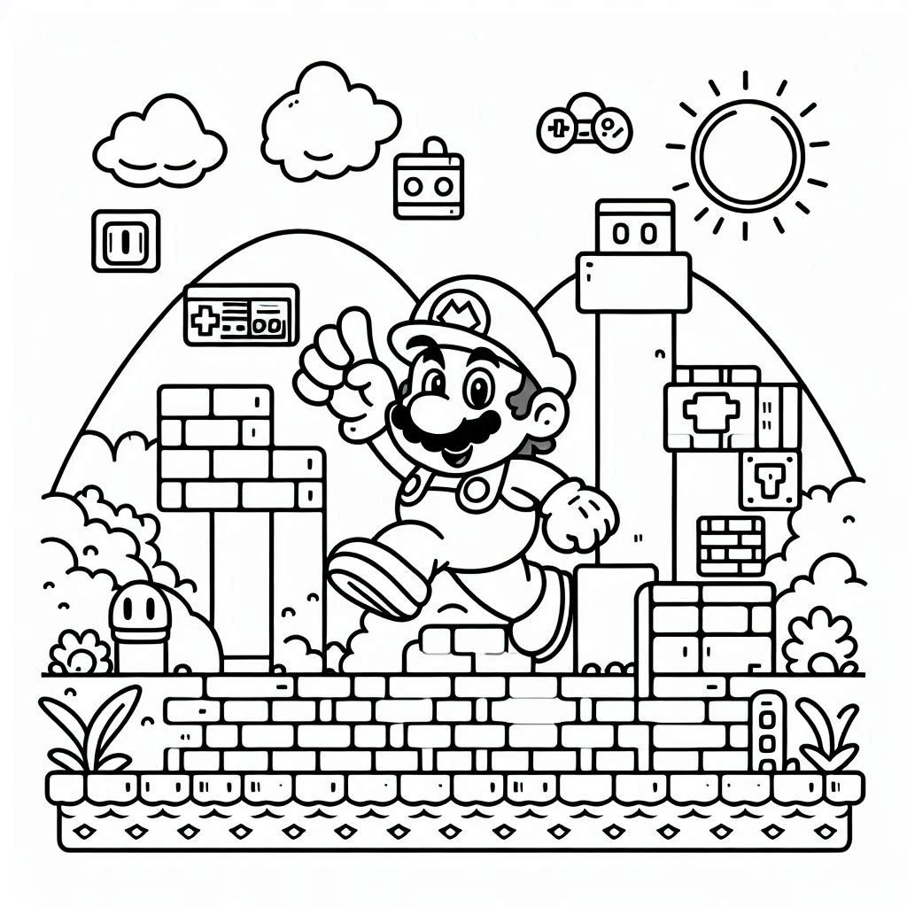 Jual Kertas Gambar Mewarnai Untuk Anak TK & Paud Tema : Mario Isi 20 ...