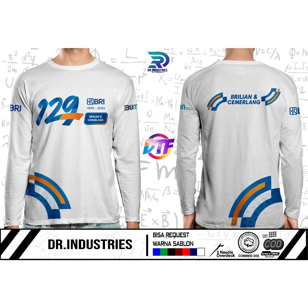 Jual Kaos Lengan Panjang HUT BRI 129 Brilian & Cemerlang 2024 Full ...