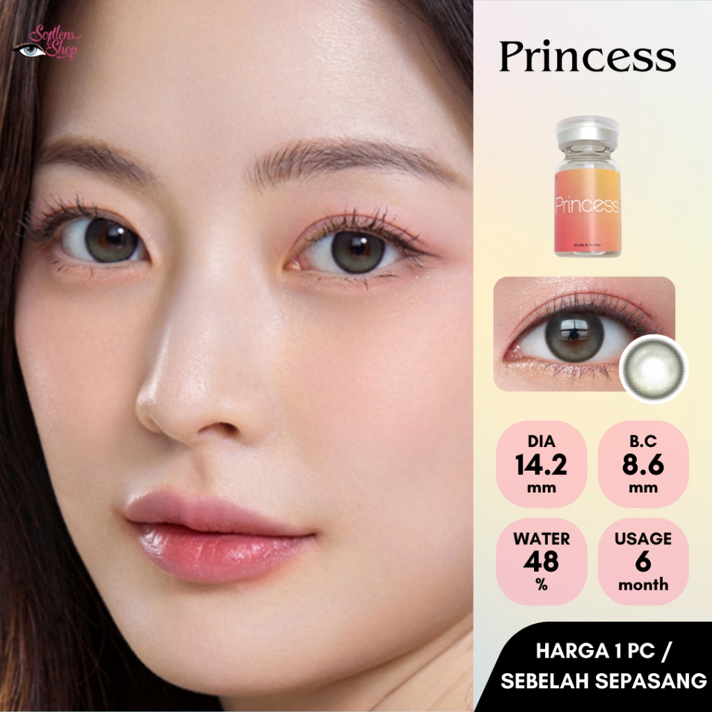 Jual Softlens Princess Eyelighter Glowy Ash Gray (HARGA UNTUK 1PC / SEBELAH PASANG) | Shopee ...