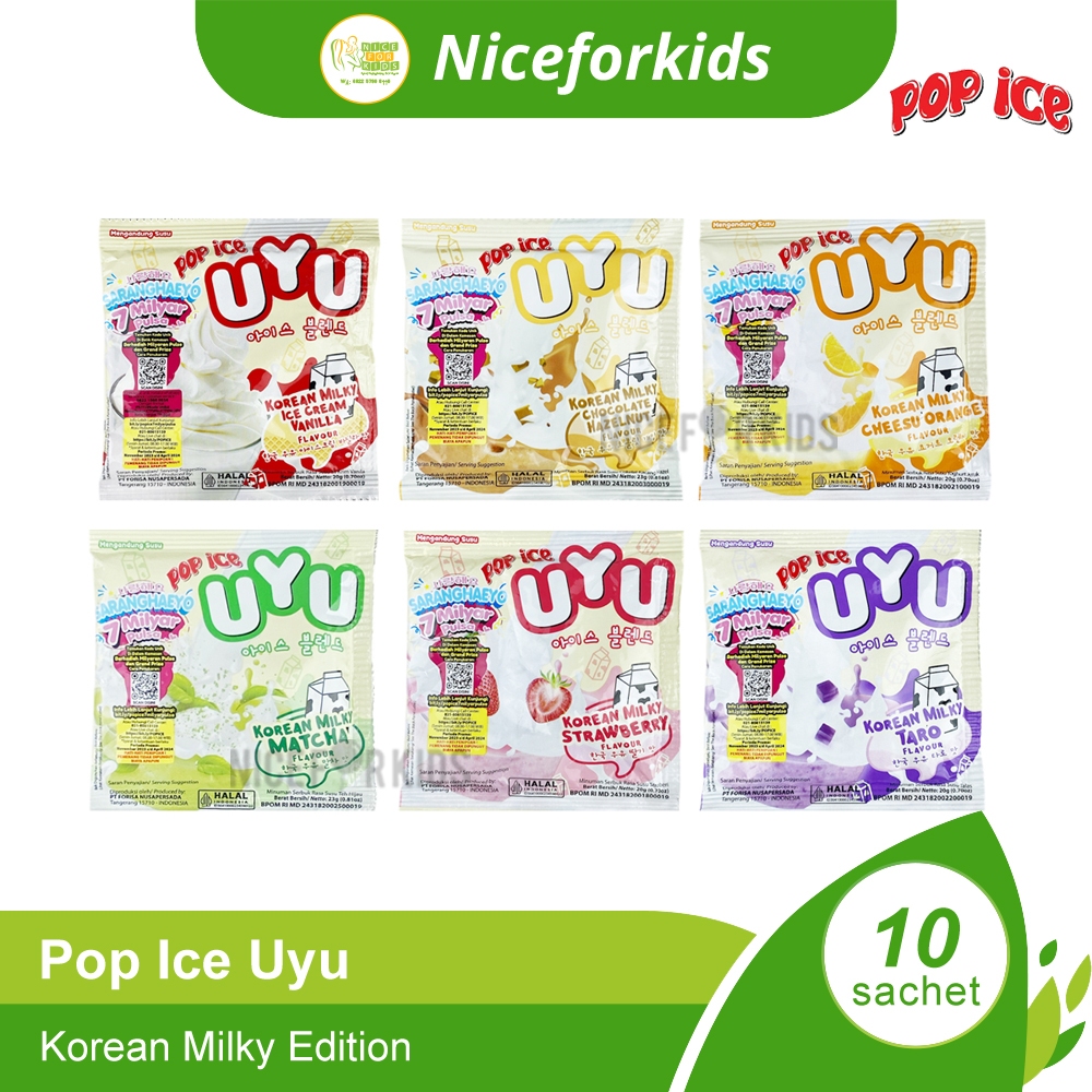 Jual Pop Ice Uyu Korean Milk Shake Powder 1 Renceng Isi 10 sachet ...