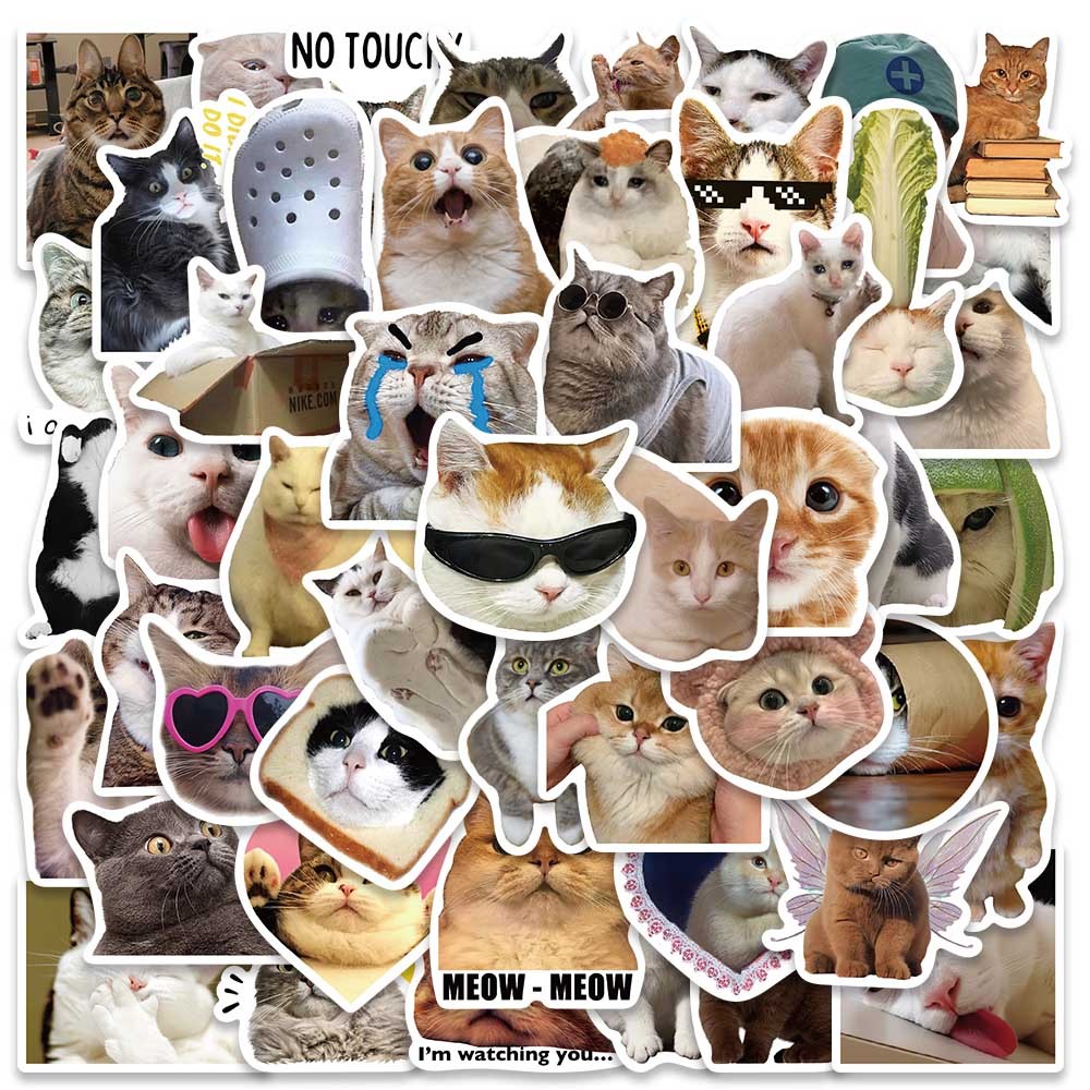 Jual Hot 50PCS Cat Emoticons ins Stiker lucu kucing Anti Air Stikers ...