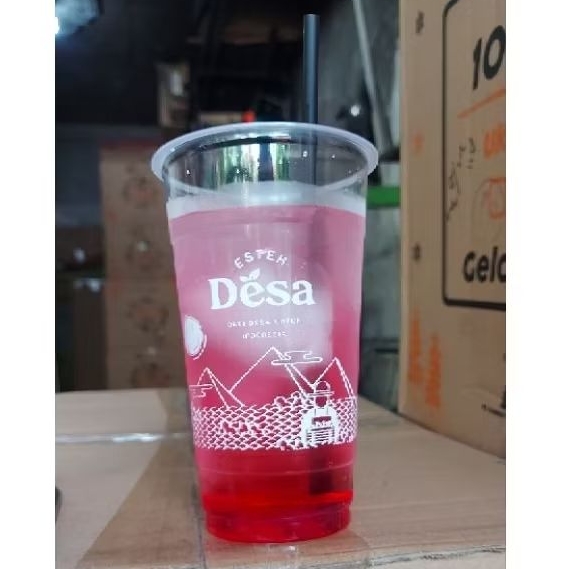 Jual Gelas ES TEH SABLON CUSTOM 22 OZ Merk GOCUP/RJM/UNGGUL/OKAY ...