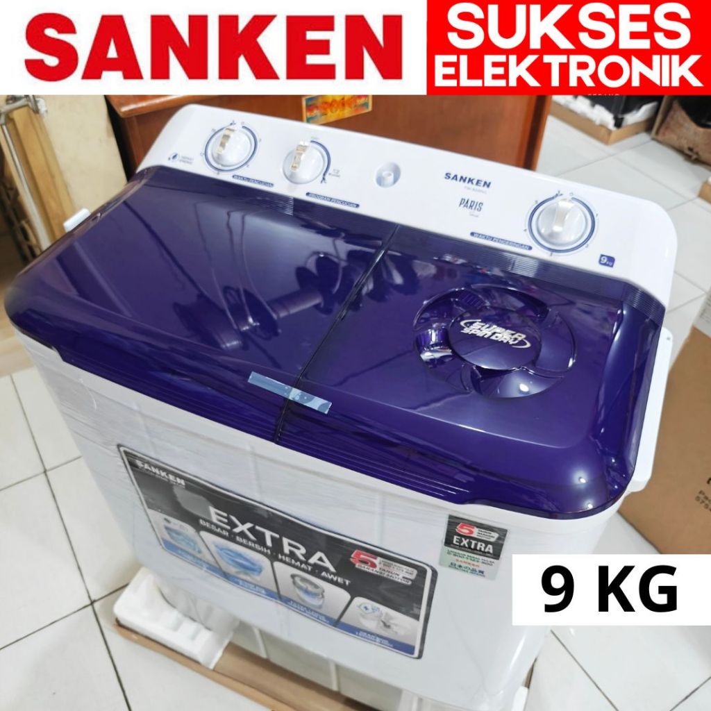 Jual MESIN CUCI SANKEN 9KG 2 TABUNG TW-9220 / WASH MACHINE 9 KILO KG ...