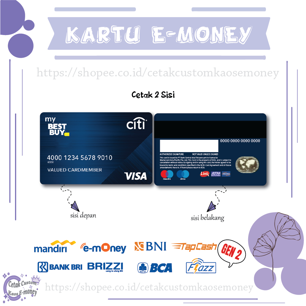 Jual KARTU E MONEY E TOLL CARD CITI MY BEST CUY VISA BLUE EMONEY ...