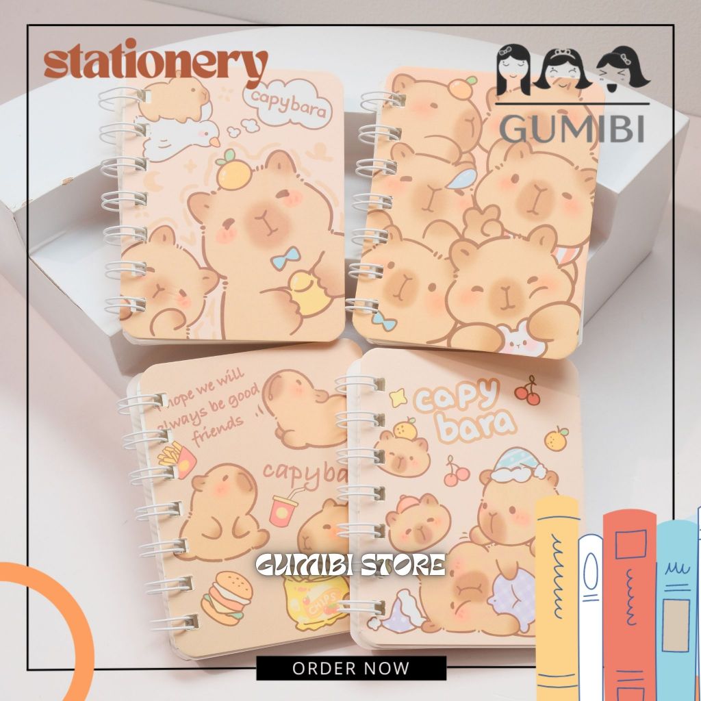 Jual BUKU BINDER MINI CAPYBARA NOTE BOOK RING SPIRAL A7 CAPYBARA ...