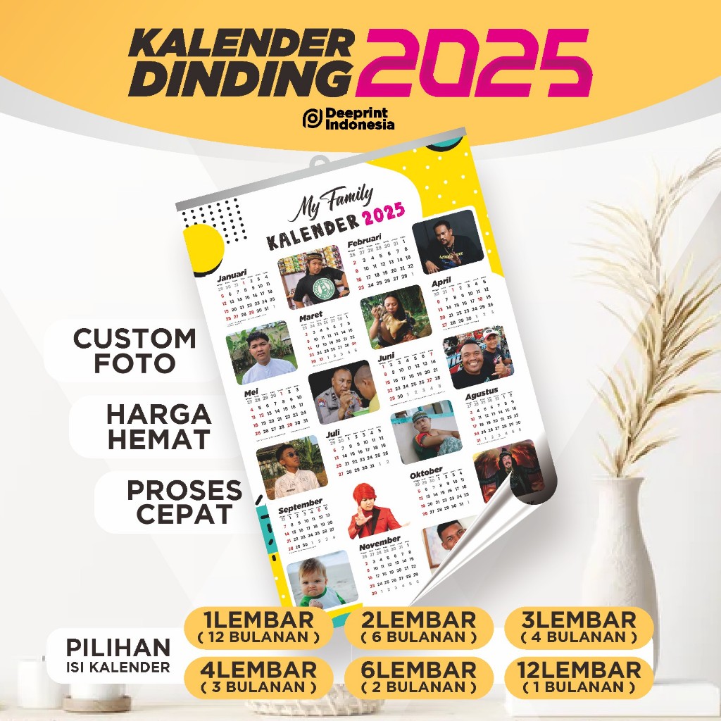 Jual Kalender dinding 2025 / Kalender Spiral / Kalender Klem Seng ...