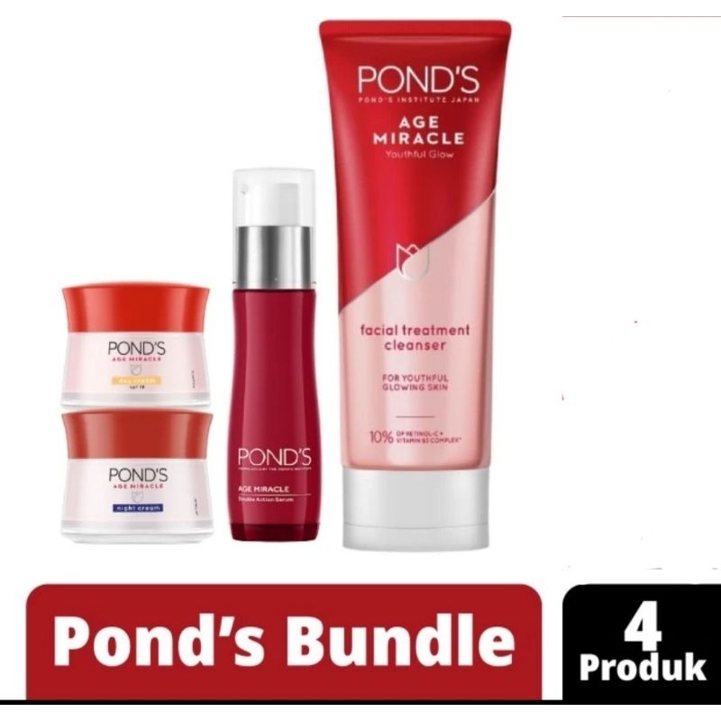 Jual Paket Lengkap ( Isi 4 pcs) POND'S Age Miracle Foam 100g + Day 50g ...