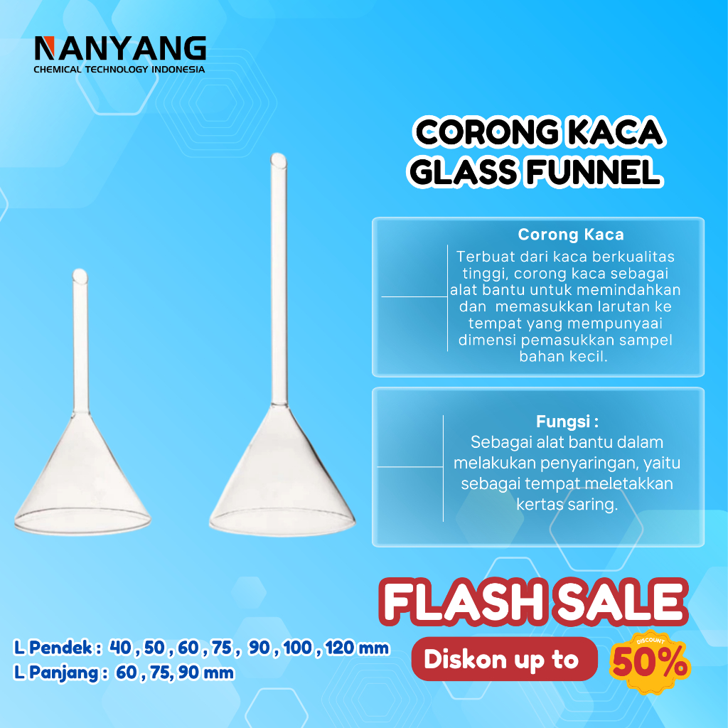 Jual CORONG KACA LEHER PENDEK | GLASS FUNNEL WITH SHORT STEM / ( XUEBEI ...