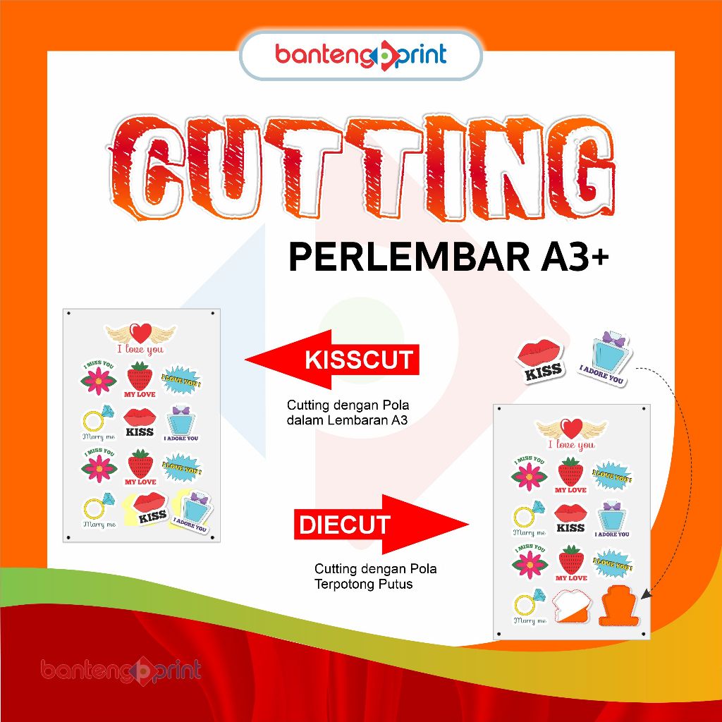 Jual Cutting Kiss Cut dan Die Cut | Jasa Cutting A3+ | Shopee Indonesia