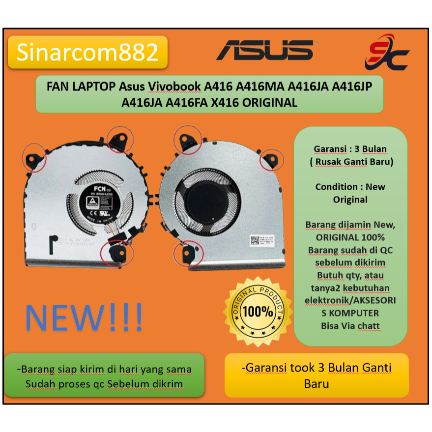 Jual FAN LAPTOP Asus Vivobook A416 A416MA A416JA A416JP A416JA A416FA ...