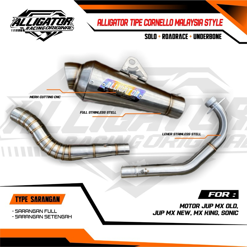 Jual Knalpot Malaysia style model fantera Alligator Jup mx old new Mx ...