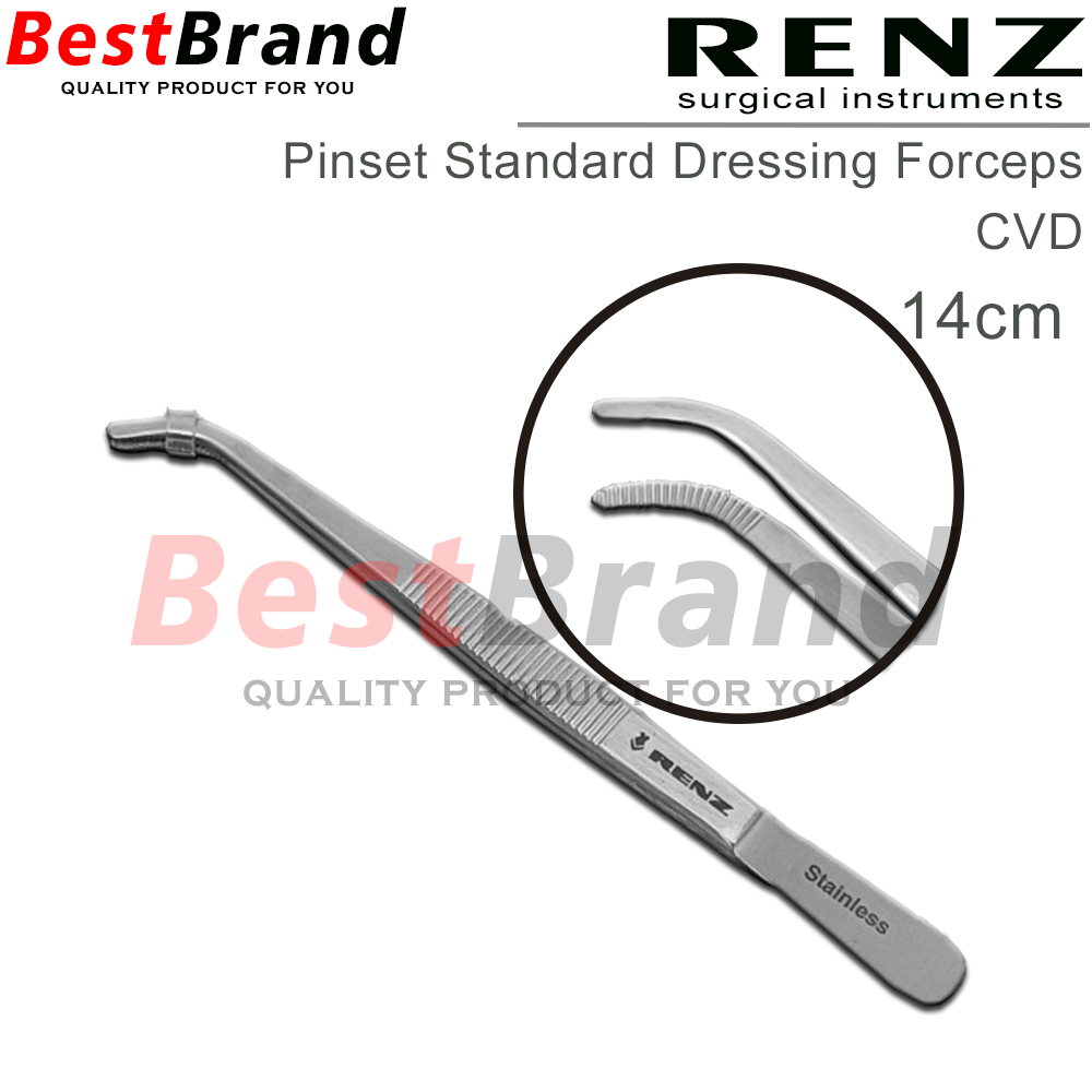 Jual Pinset Standard Dressing Forceps Curved,serrated ( medium ) CVD | Shopee Indonesia