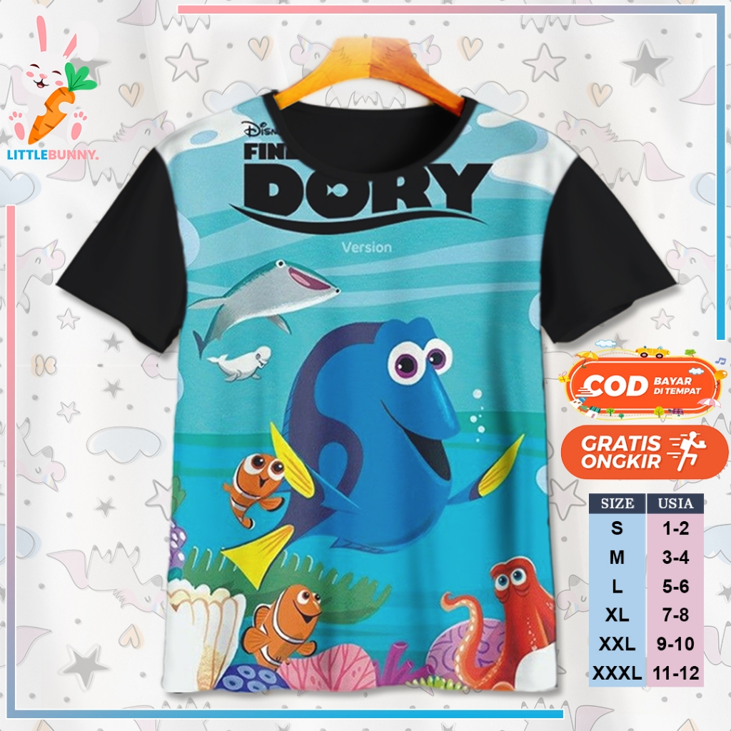 Jual BAJU KAOS KARTUN ANAK 3D FINDING DORY V8 / PAKAIAN ANAK LAKI-LAKI ...