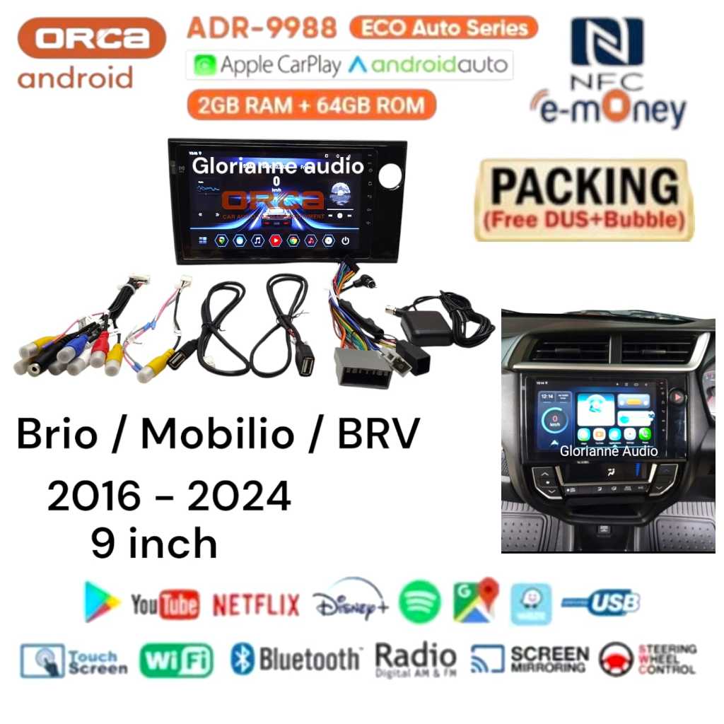 Jual Head Unit Android Orca ADR Eco auto series Brio - Brv - Mobilio ...