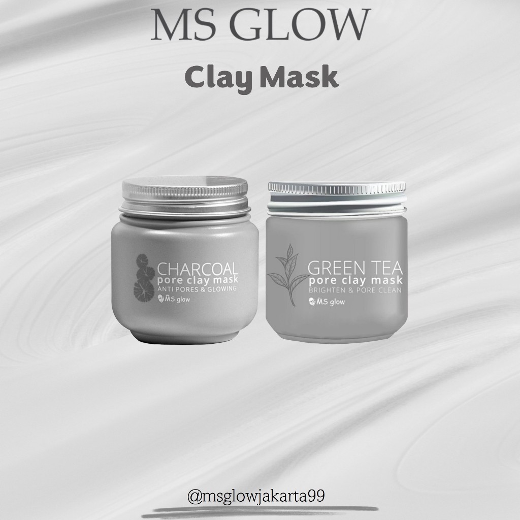 Jual MS GLOW Clay Mask Series Green Tea / Charcoal 100gr | Shopee Indonesia