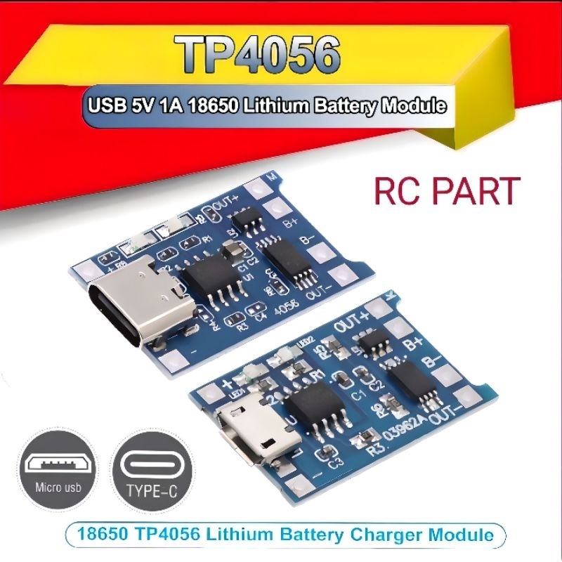 Jual KIT MODUL TP4056 CHARGER BATERAI BATTERY 18650 TP4056 + PROTECTION ...