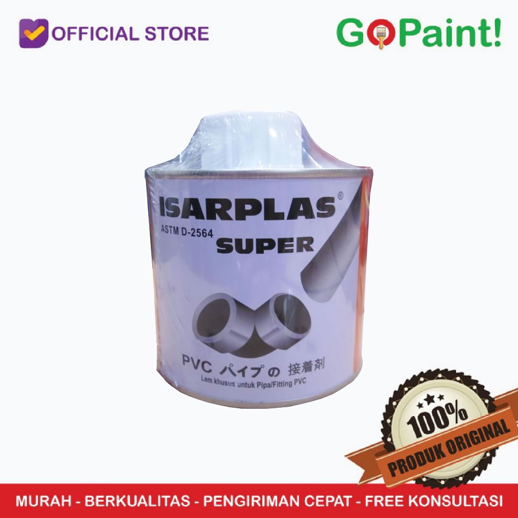 Jual Lem Pipa PVC Isarplas 400gr | 400gr Lem Pipa Isarplas Kaleng | Lem Fox | Shopee Indonesia
