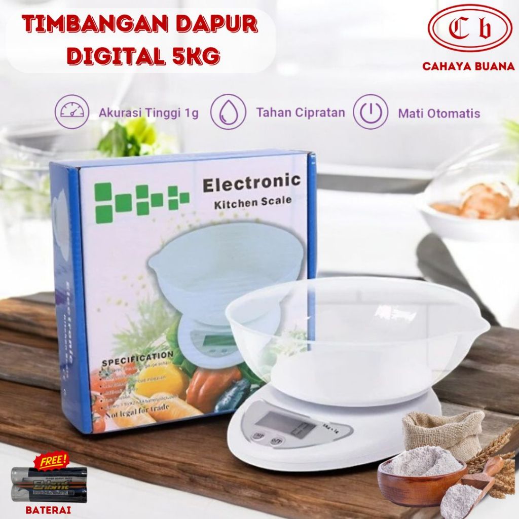 Jual Timbangan MANGKOK Digital Electronic Kitchen Scale 5kg | Shopee Indonesia